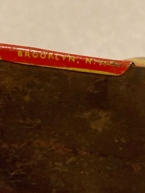 Vintage Frog Toy Metal Tin Litho Clacker Party Noise Made in Brooklyn 3 ...