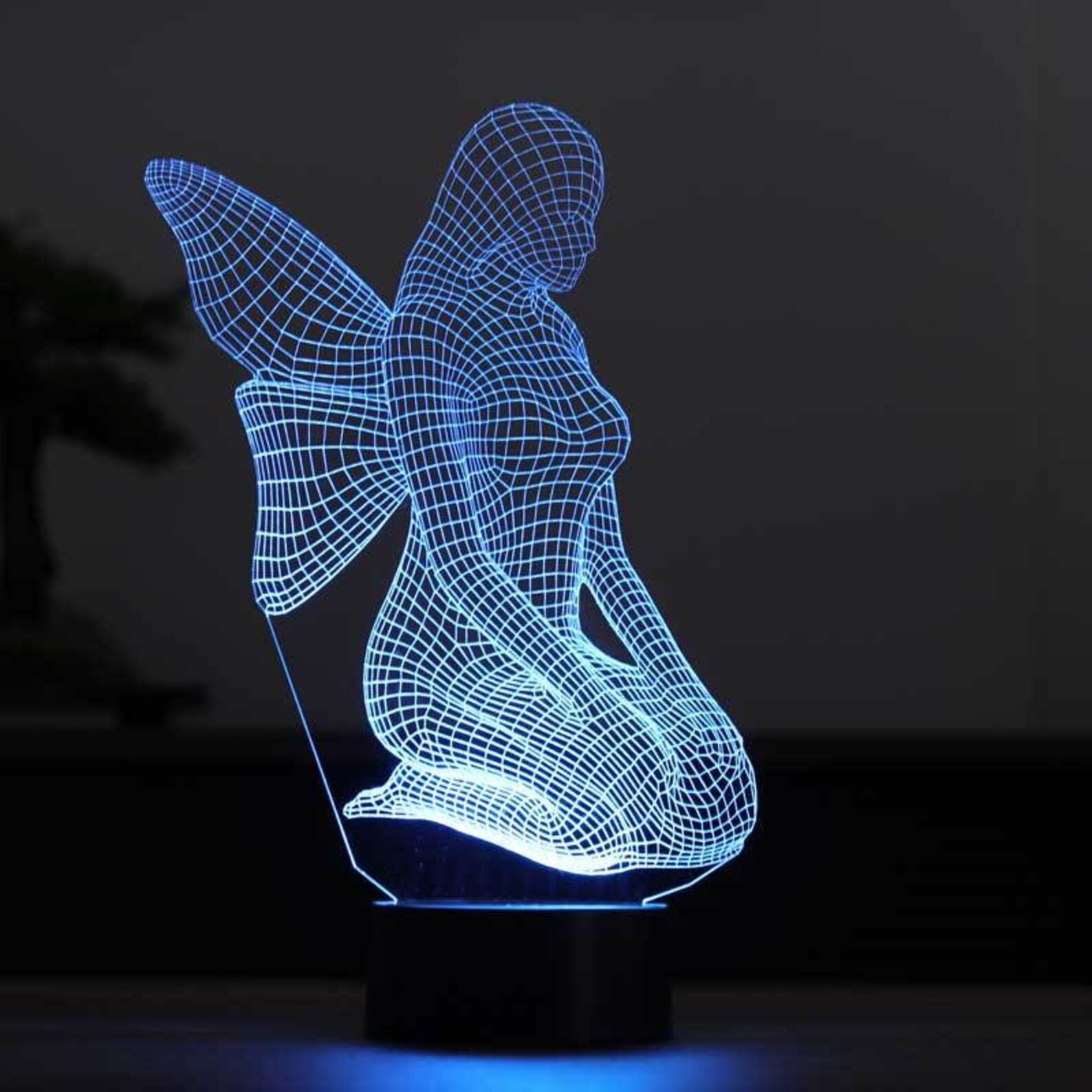 3D Seated Angel Led Lamp. Optical Illusion. Modern Night | Etsy