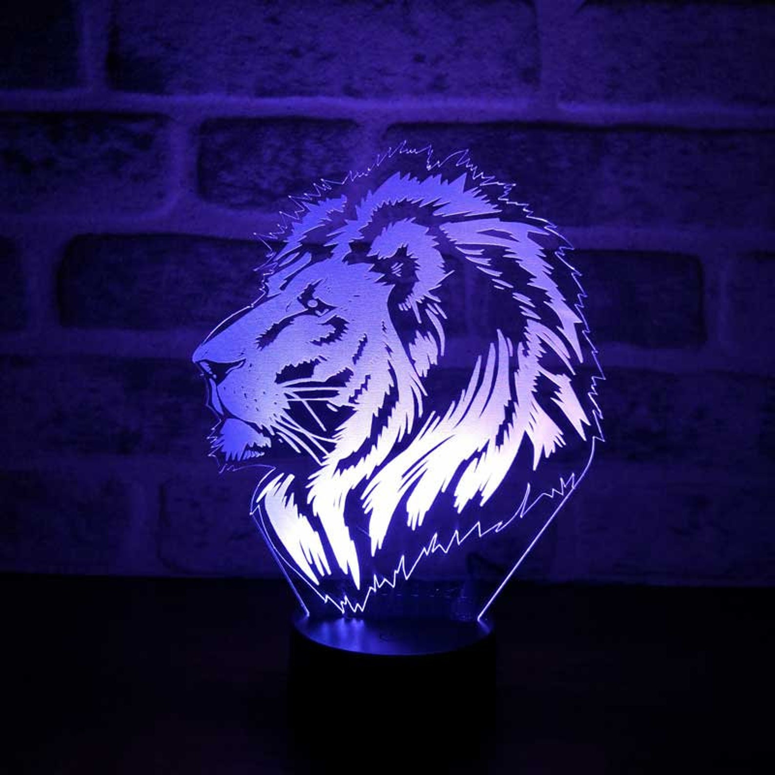 3D Lion Portrait Led Table Lamp. Optical Illusion. Modern | Etsy