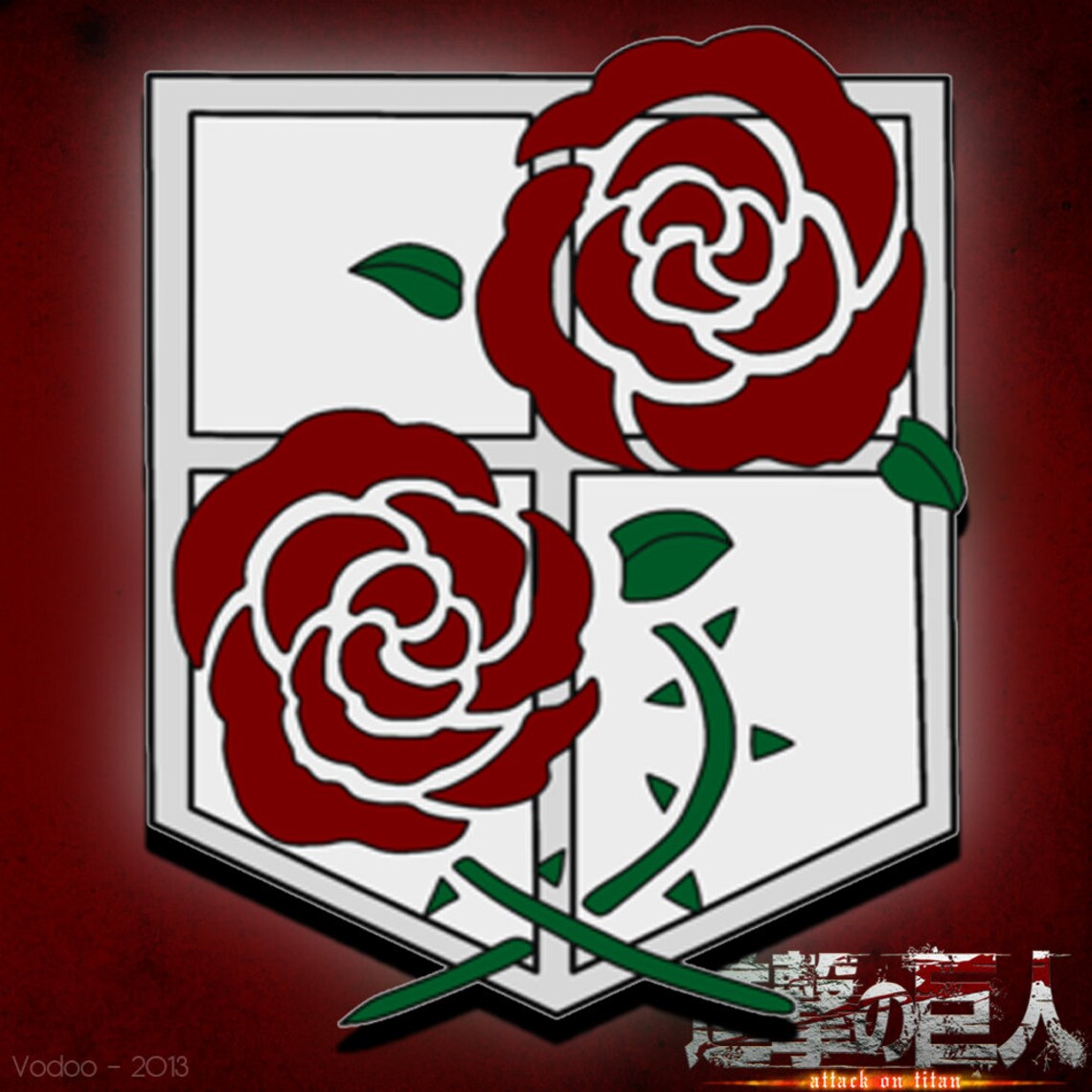 Attack on Titan Stationary Guard Medal Red Rose Attack on - Etsy UK