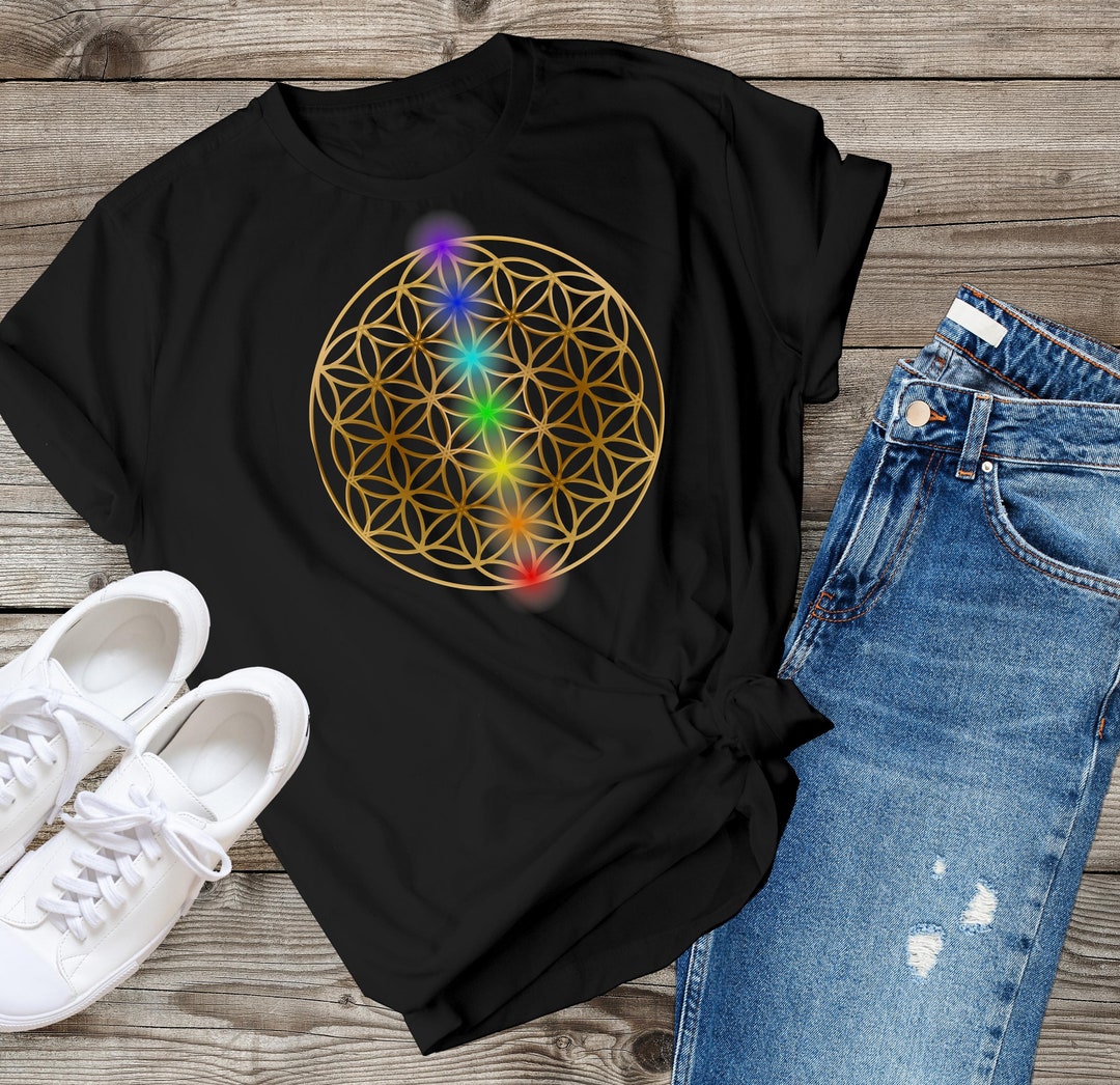 Yoga Shirt Chakra the 7 Chakras United With the Flower of Life - Etsy