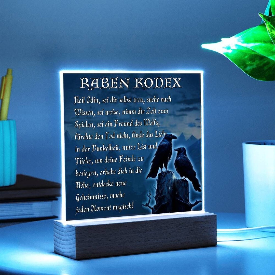 Raven Codex With Munin and Hugin, Norse Runes, Norse Mythology Art ...