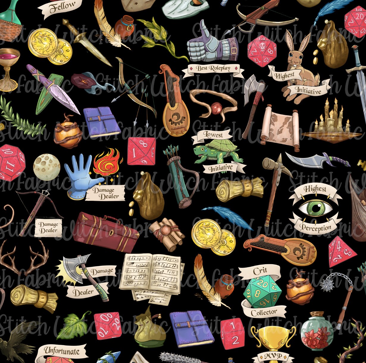 DND fabric game fabric custom fabric fabric by the yard | Etsy