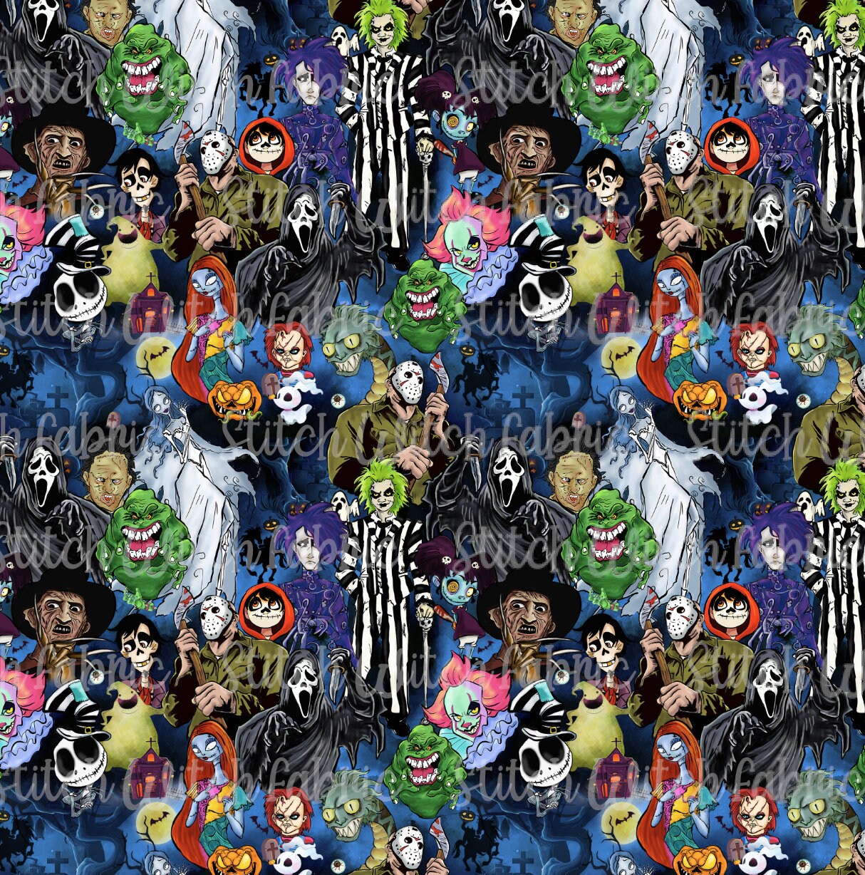 custom fabric killer fabric,Fabric by the yard Horror fabric cotton ...