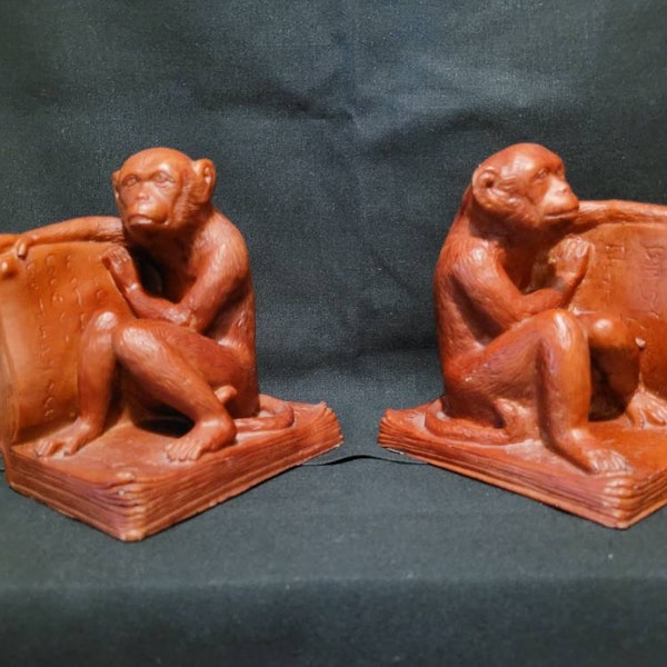 Monkey Bookends - Etsy