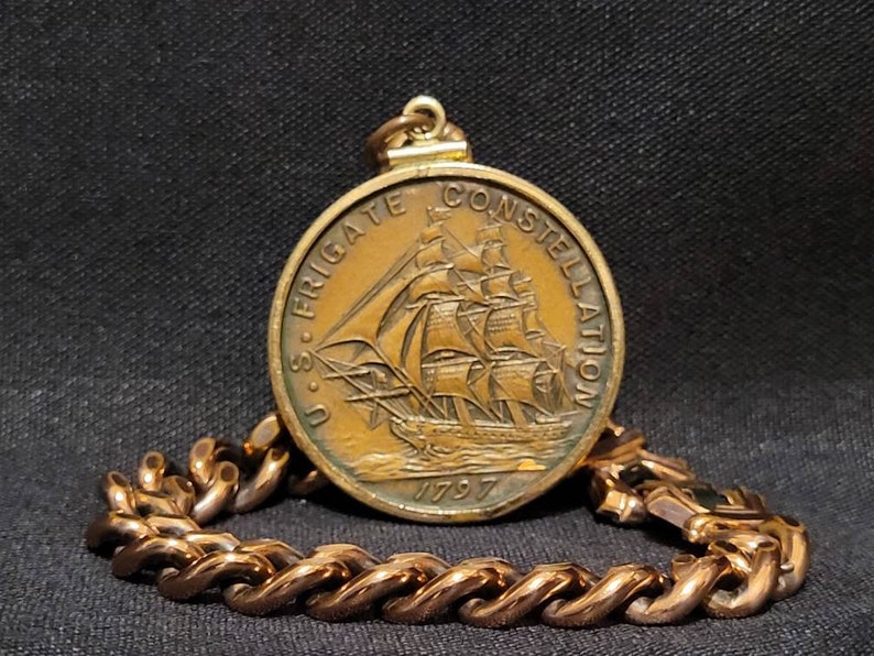 Vintage U.S. Frigate Constellation 1797 Coin With Bronze Clasp - Etsy