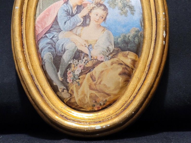 Vintage Renaissance Print in Oval Frame. - Etsy