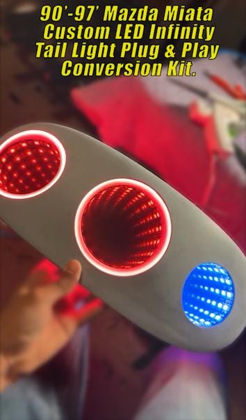 1990-1997 Mazda Miata NA Custom LED Infinity Tail Light Conversion Kit ...
