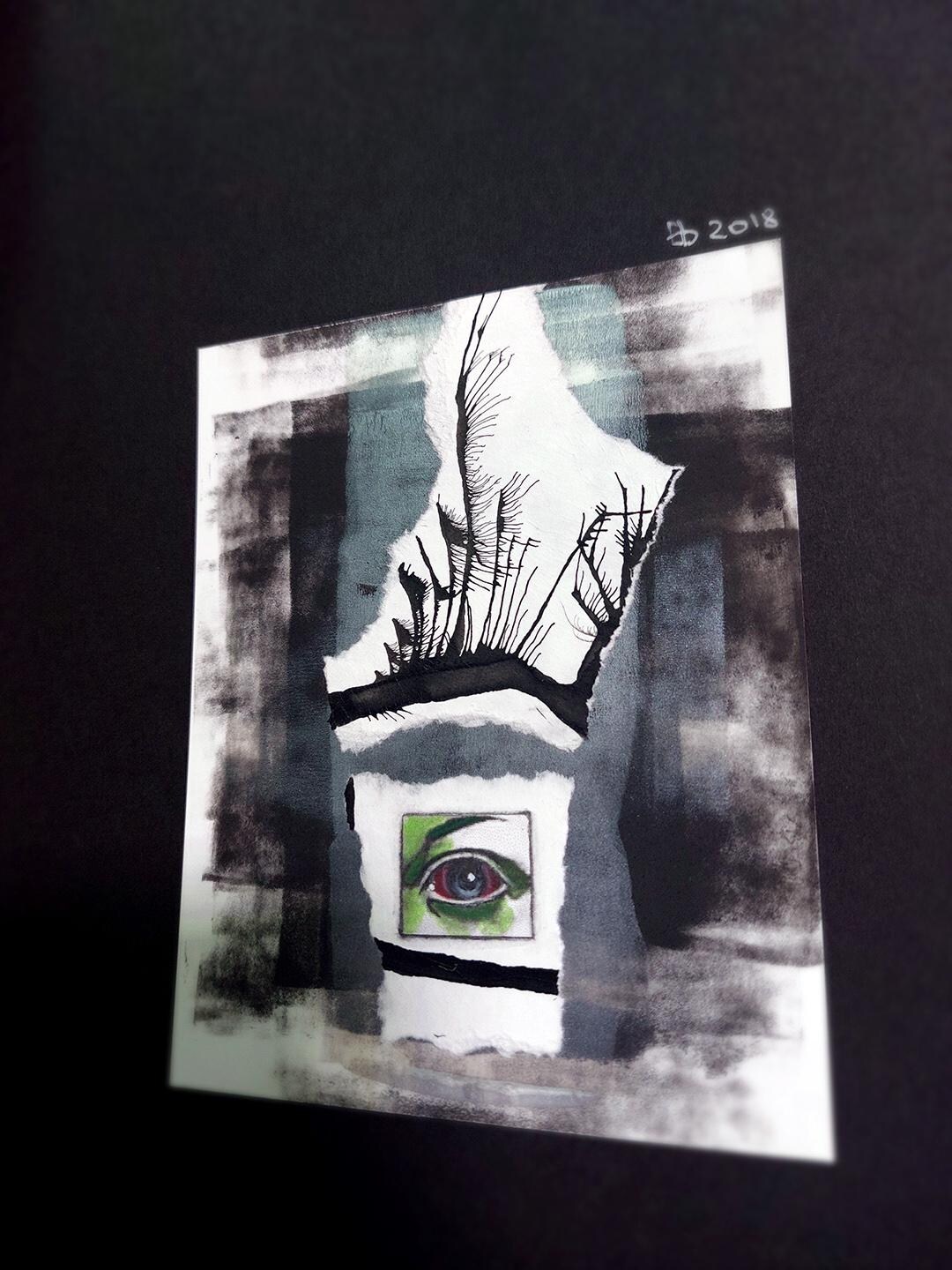 Original OOAK Eye Drawing Collage: Avant-garde Mixed Media Art - Etsy