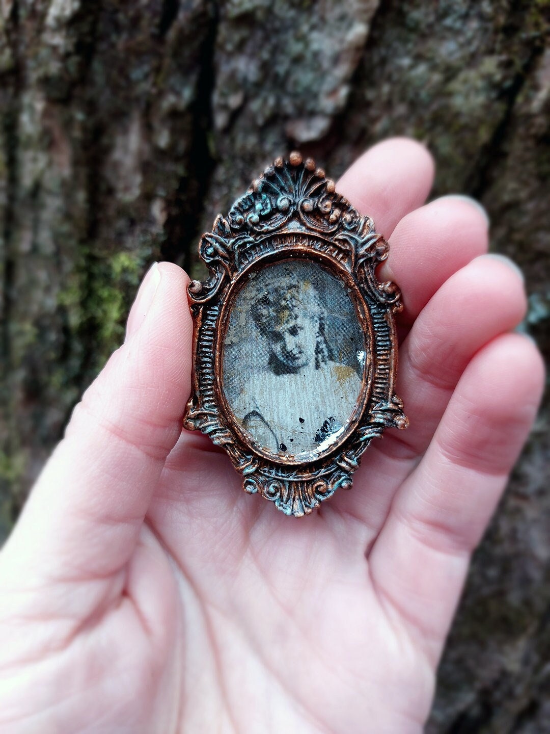 Victorian Lady Brooch Vintage Style Retro Copper Bronze Handmade ...