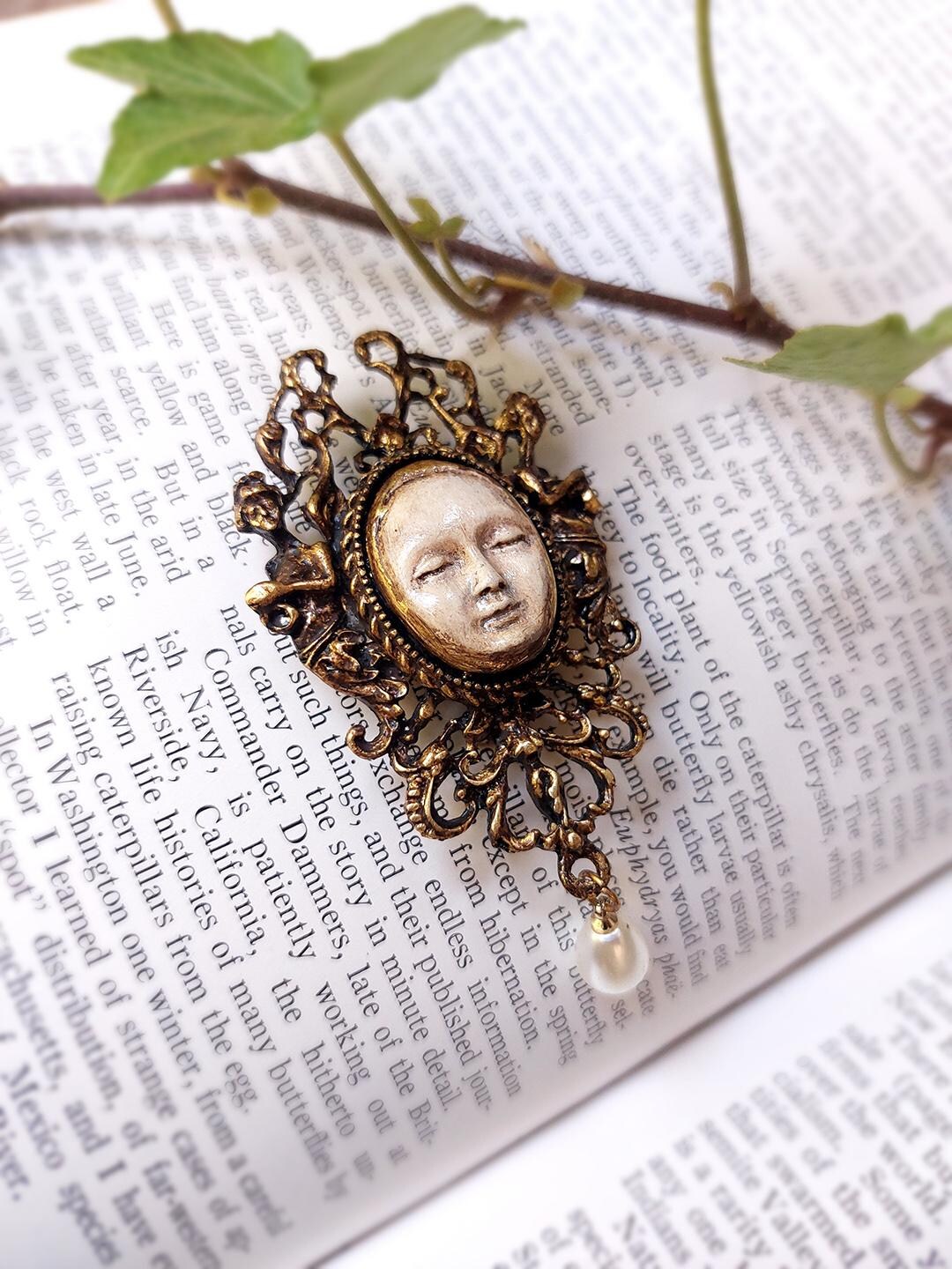 Baroque Face Brooch: Art Object Miniature Handmade Jewelry - Etsy