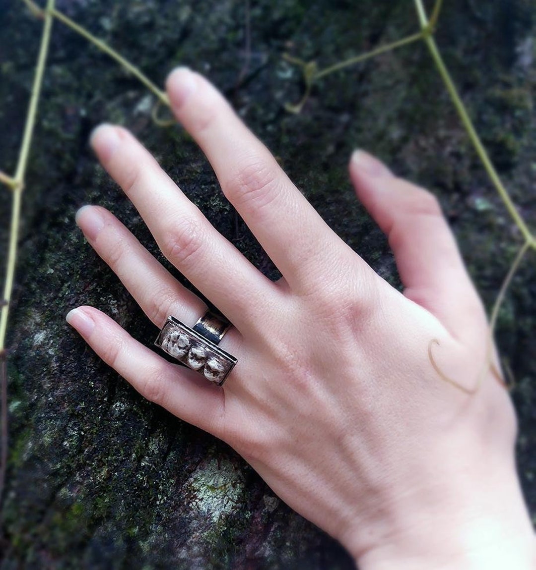 Tooth Ring Dark Fantasy Gothic Teeth Halloween Distressed - Toothfairy ...