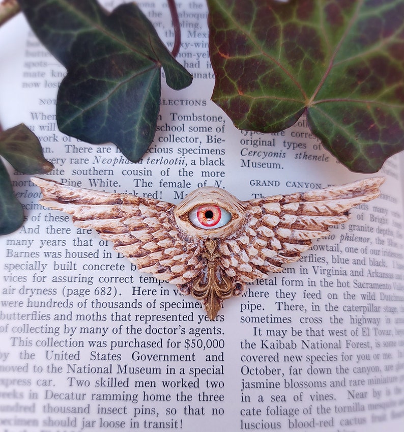 Winged Eye Brooch All Seeing Eye Lapel Pin Seraphim Horus Occult Art ...