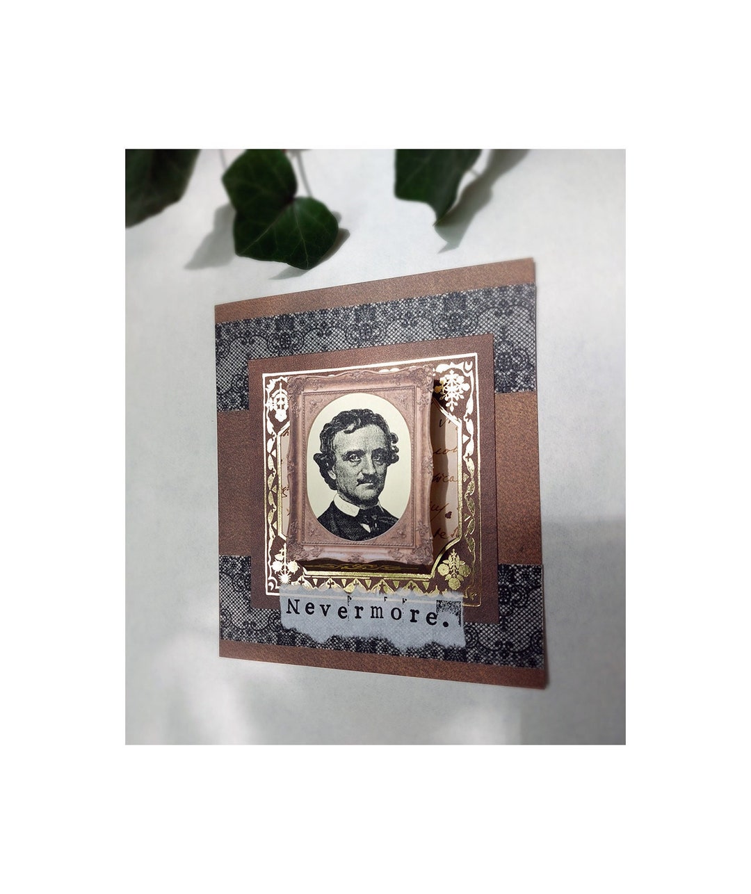 Edgar Allan Poe Art Card Handmade Collage Greeting Card 3D - Etsy