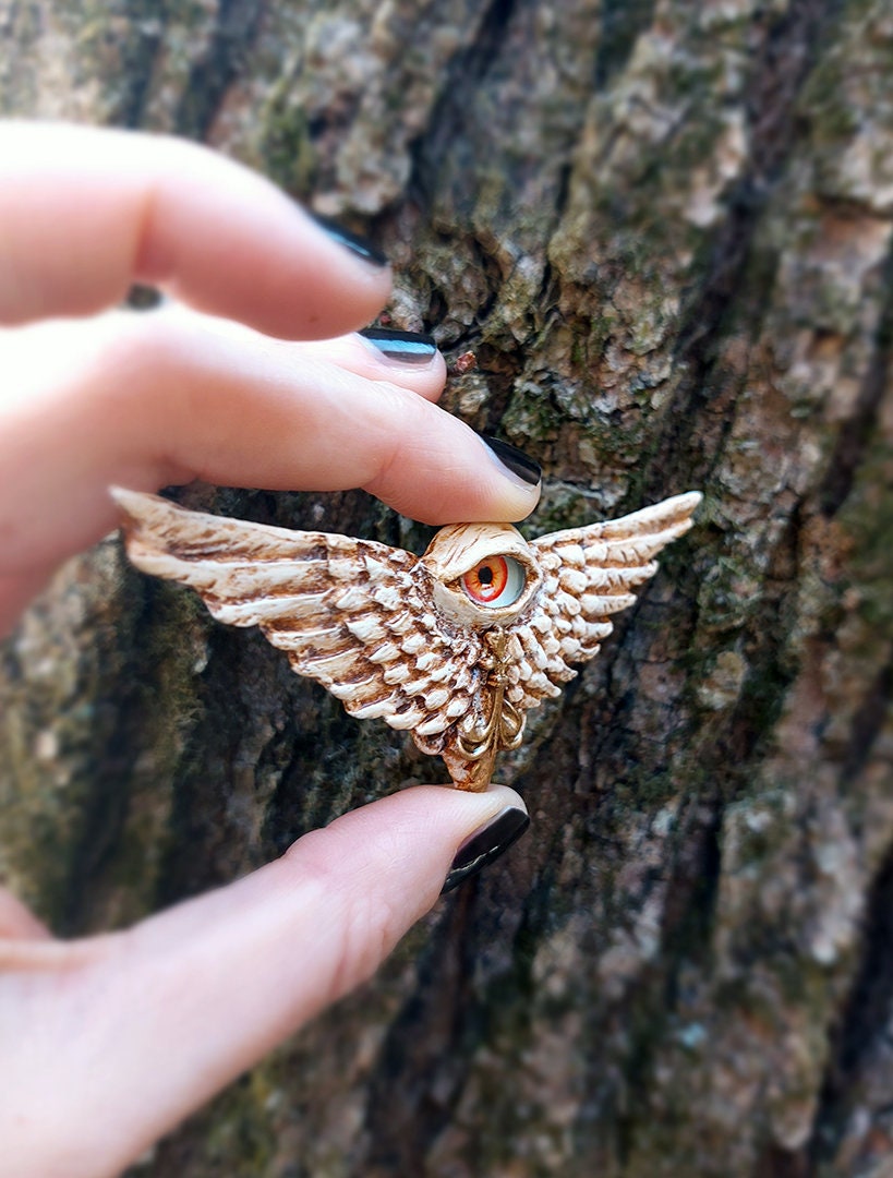 Winged Eye Brooch All Seeing Eye Lapel Pin Seraphim Horus Occult Art ...