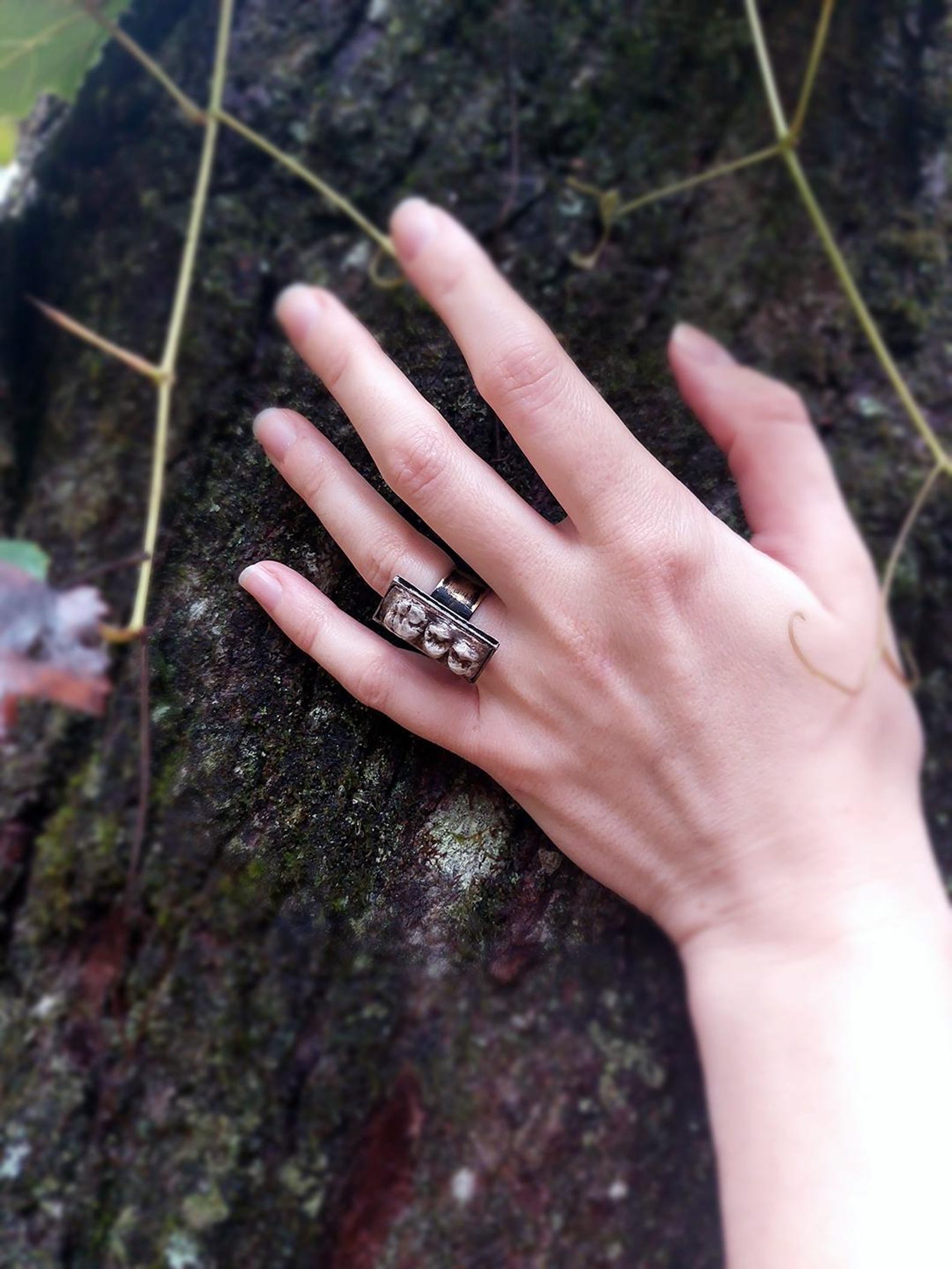 Tooth Ring Dark Fantasy Gothic Teeth Halloween Distressed - Toothfairy ...