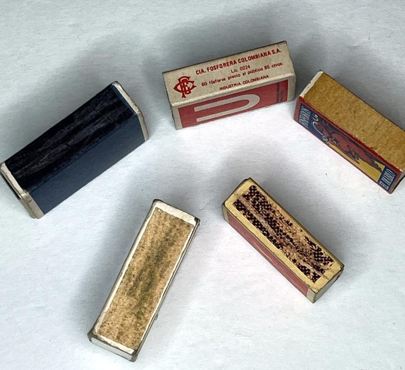 5 Exotic Vintage Collectible Box Matches With Wooden Matches New and ...
