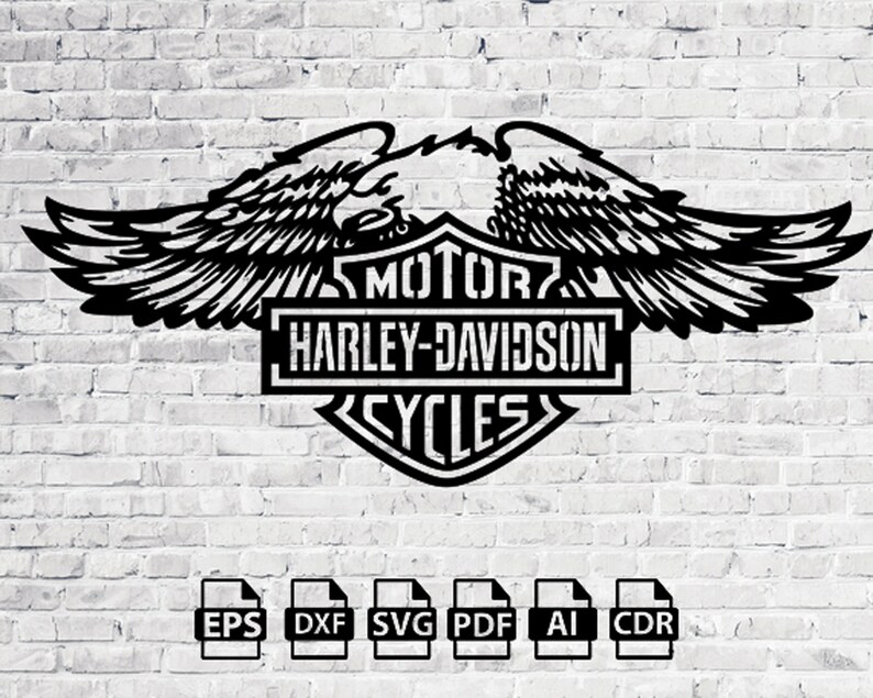 Harley Davidson Motorcycle Laser Cut Dxf Files Wall Sticker - Etsy