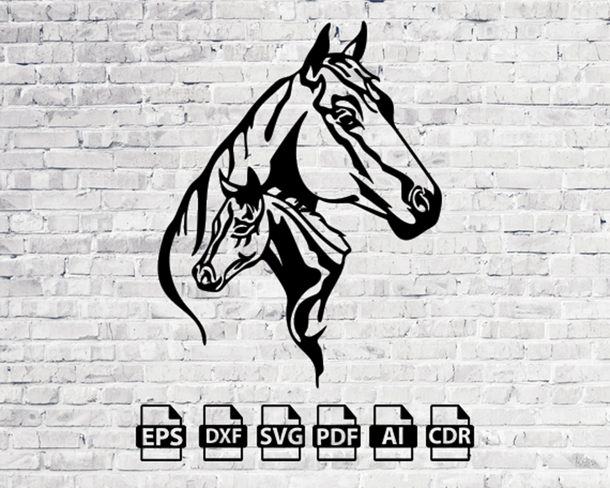Caballo caballos corte láser svg dxf archivos de pared | Etsy