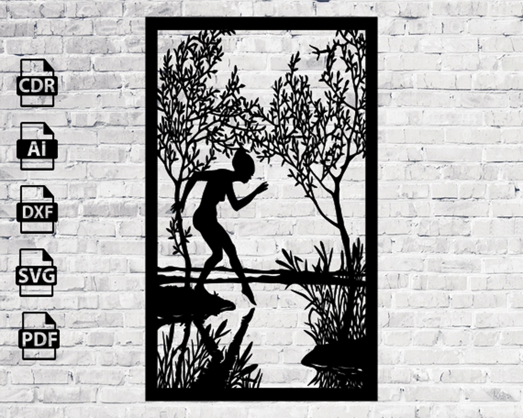 Woman Tree River Forest Nature Laser Cut Svg Dxf Files - Etsy Canada