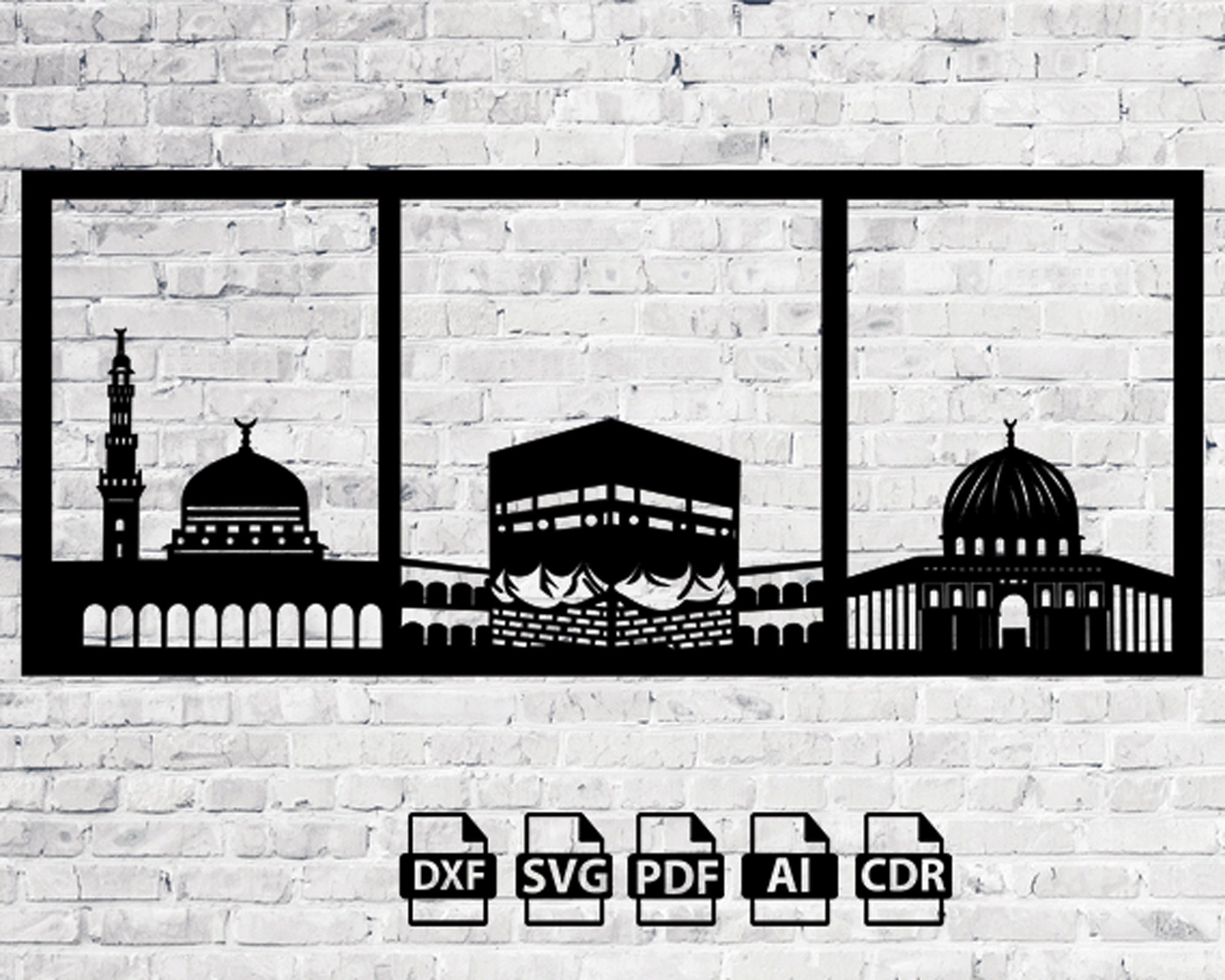 Kaaba Mekke islamische Laser geschnitten Svg Dxf Dateien - Etsy