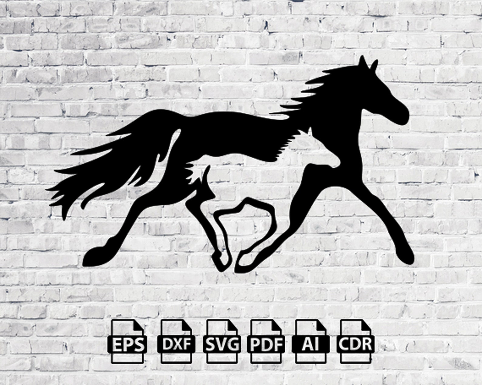 Cheval chevaux laser cut svg dxf fichiers autocollant mural - Etsy France