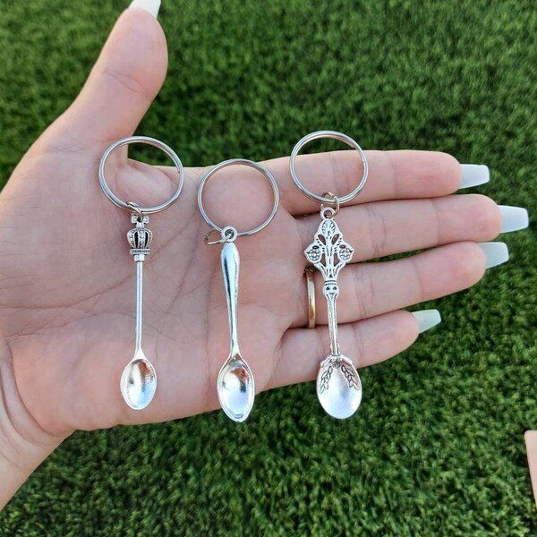 Silver Spoon Keychain - Etsy