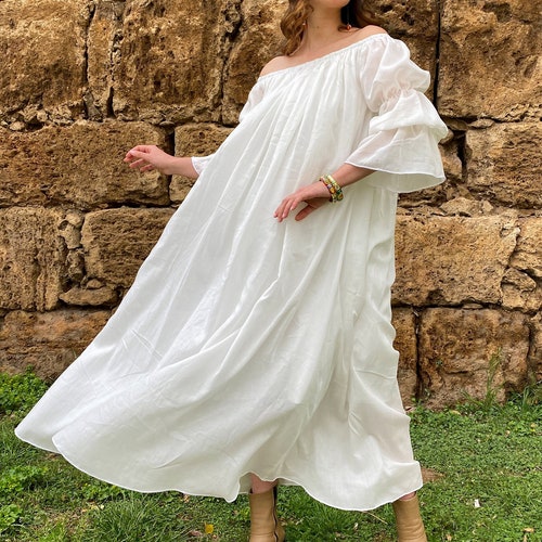 Cotton Silky Renaissance Dress Renaissance Chemise White - Etsy