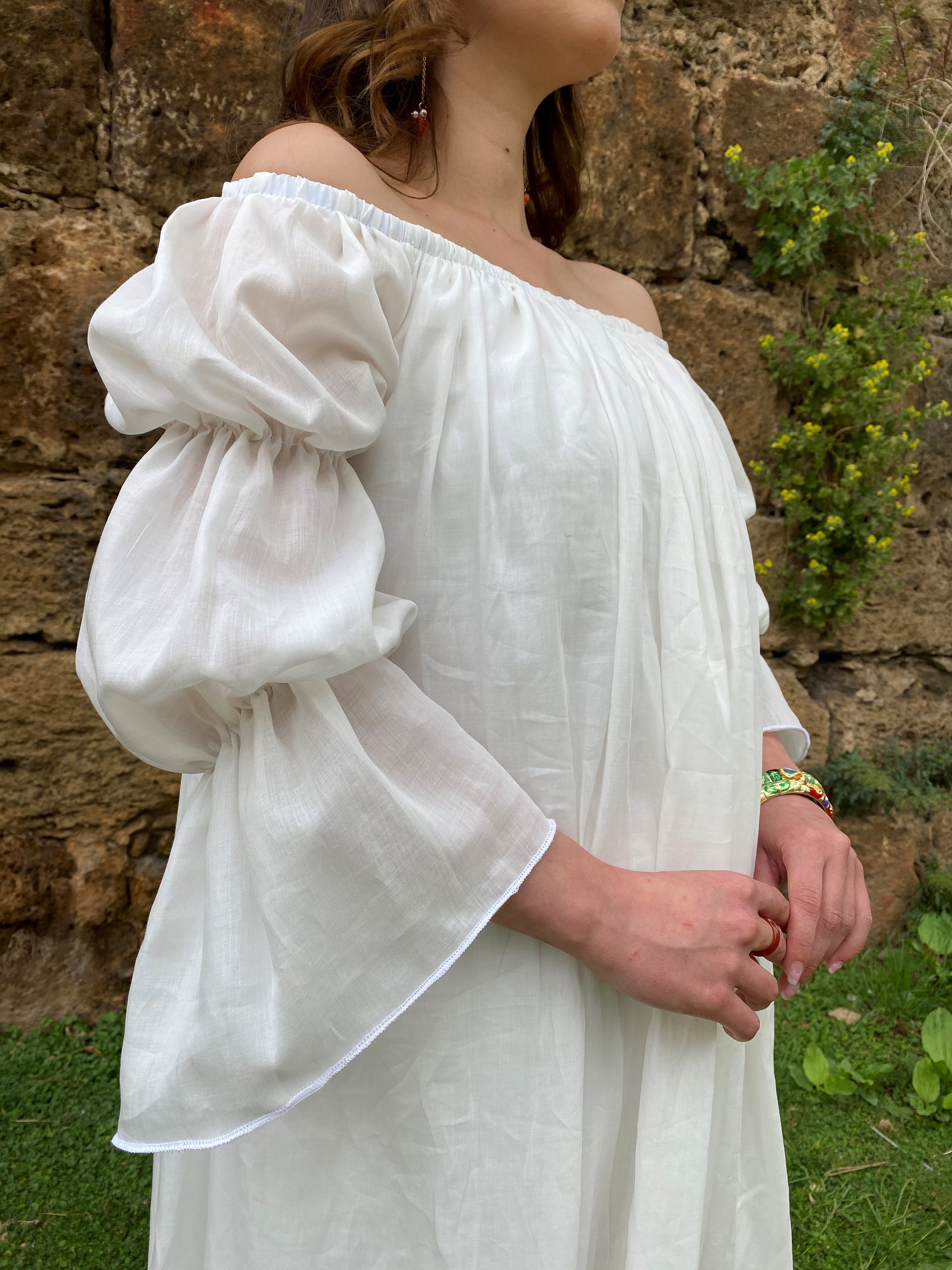 Cotton Silky Renaissance Dress Renaissance Chemise White - Etsy