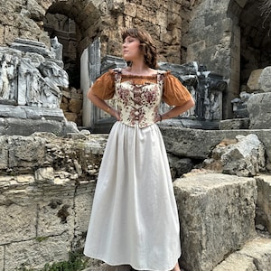 Renaissance Corset, Peasant Bodice, Embroidered Corset, Straps Festival ...