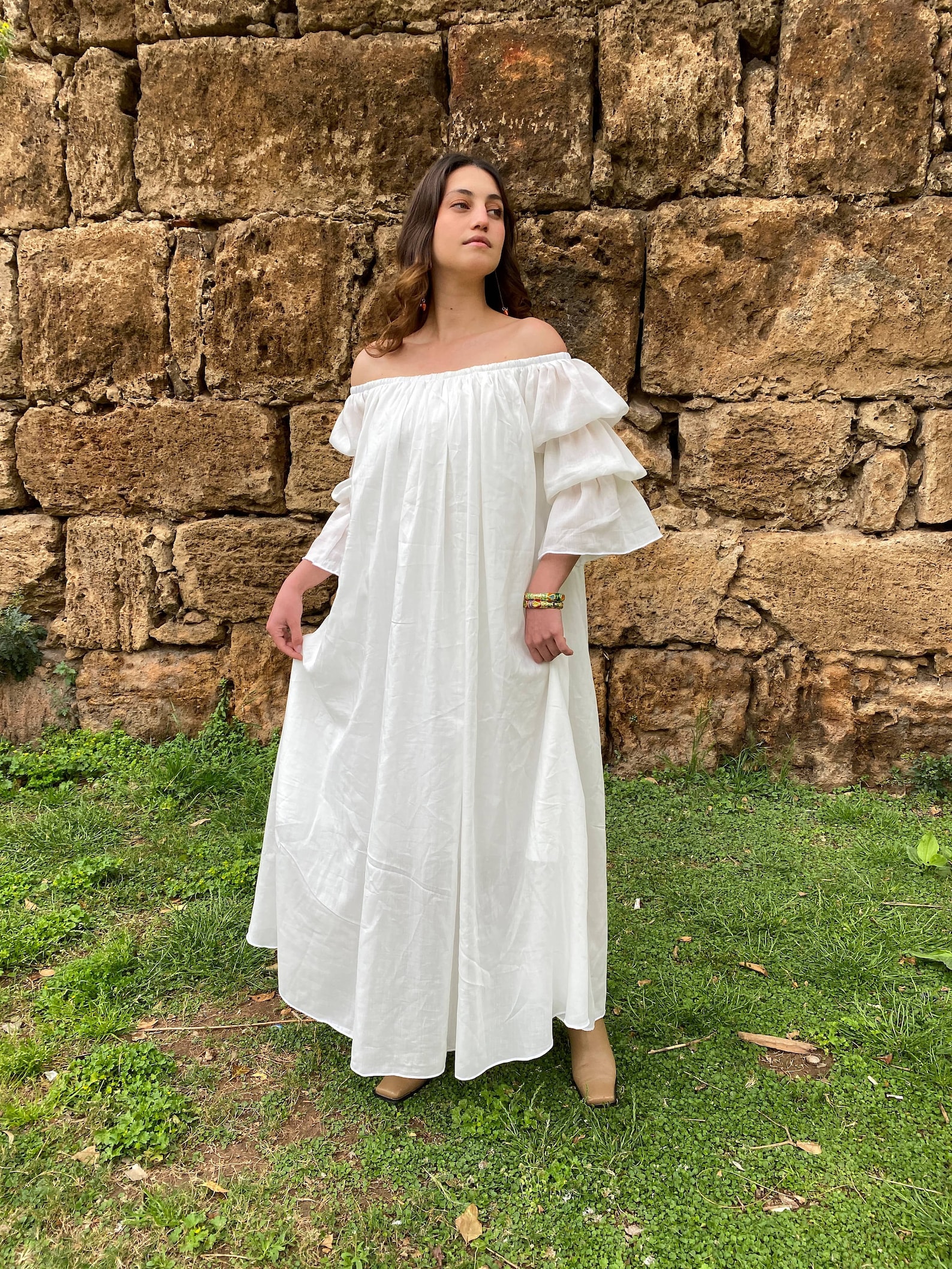 Cotton Silky Renaissance Dress | Renaissance Chemise | White Dress ...