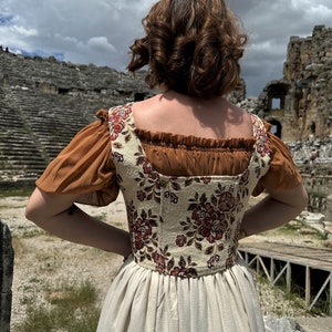 Renaissance Corset, Peasant Bodice, Embroidered Corset, Straps Festival ...