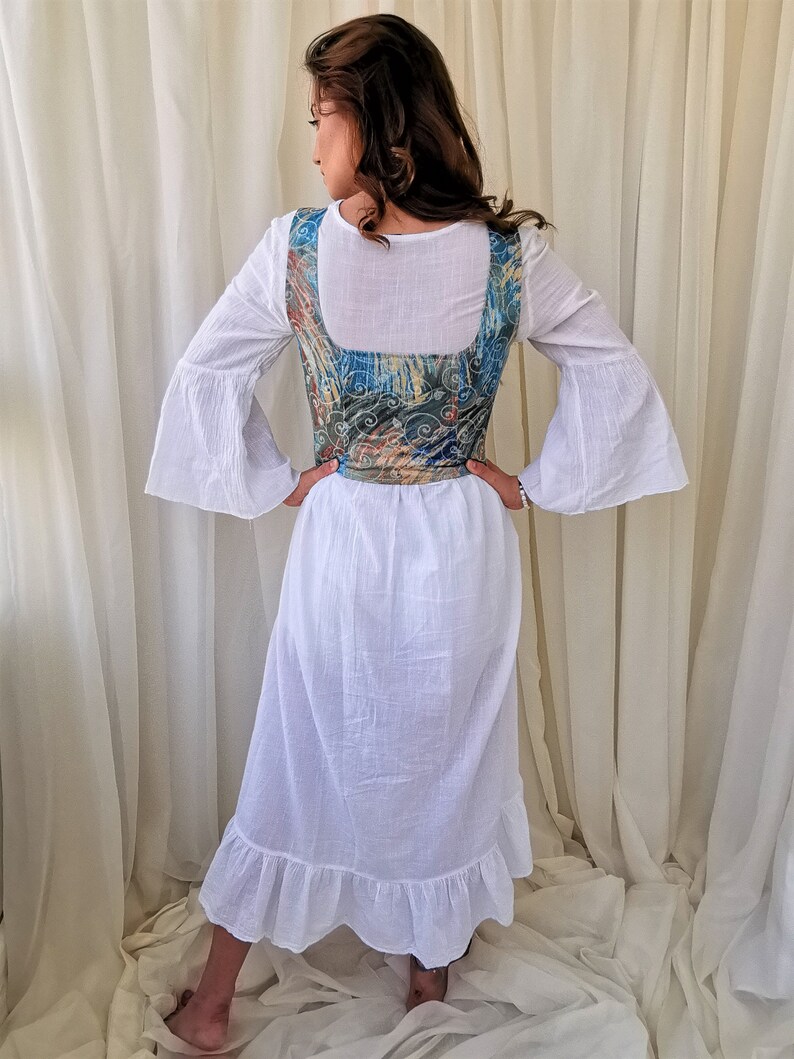 Renaissance Corset Peasant Bodice Colorful Pattern Corset - Etsy