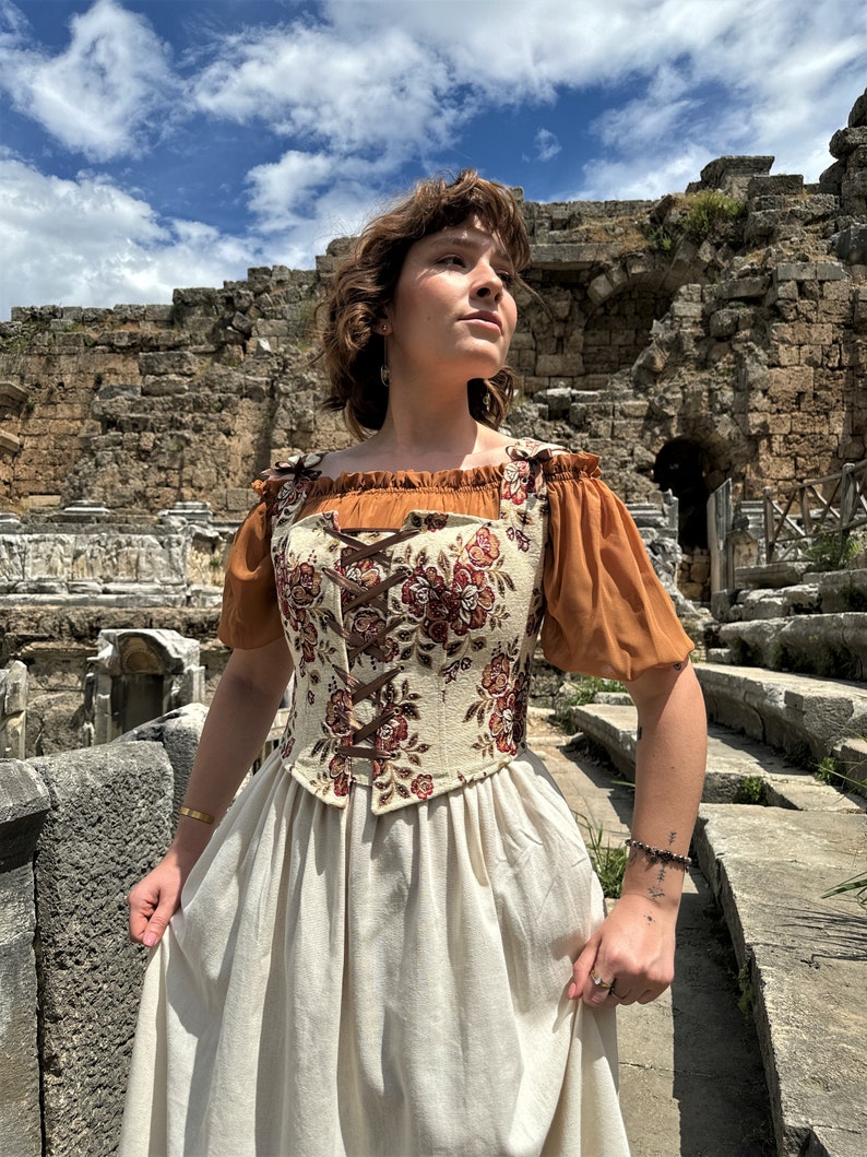 Embroidered Renaissance Corset: Peasant Bodice, Festival Costume - Etsy