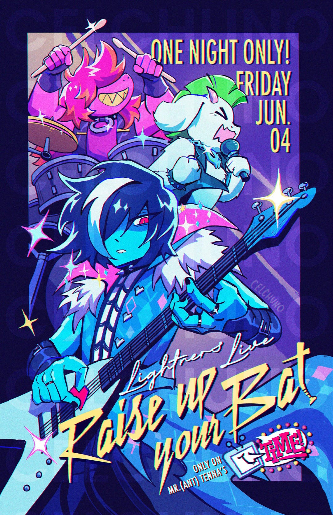 Deltarune Raise up Your Bat Kris Ralsei Susie Holographic Print - Etsy