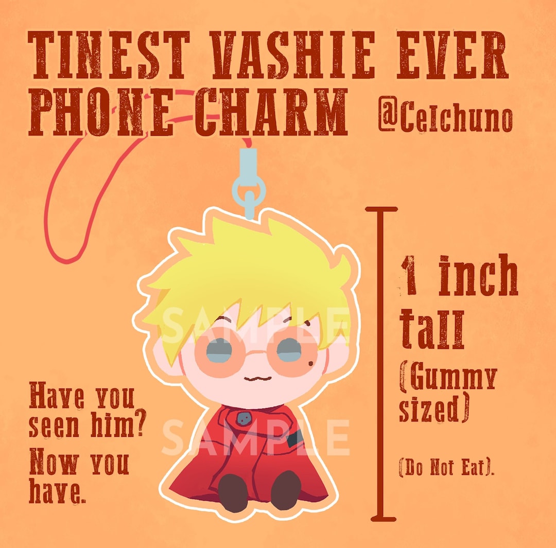 TRIGUN Tiny Vash Phone Charm Tristamp the Stampede Anime Gift - Etsy