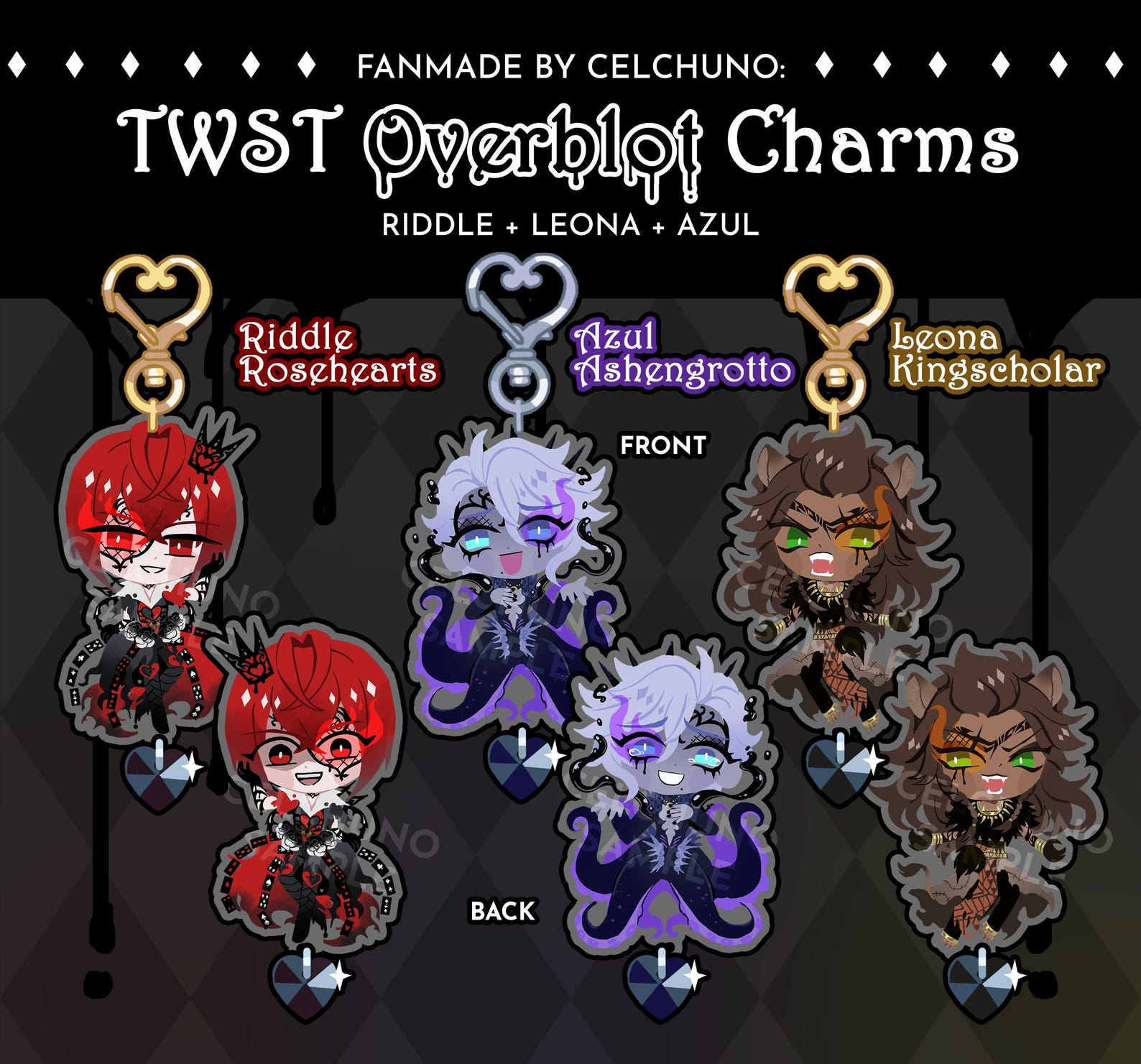 TWISTED WONDERLAND Overblot Riddle Leona Azul Jamil Vil Idia Malleus ...