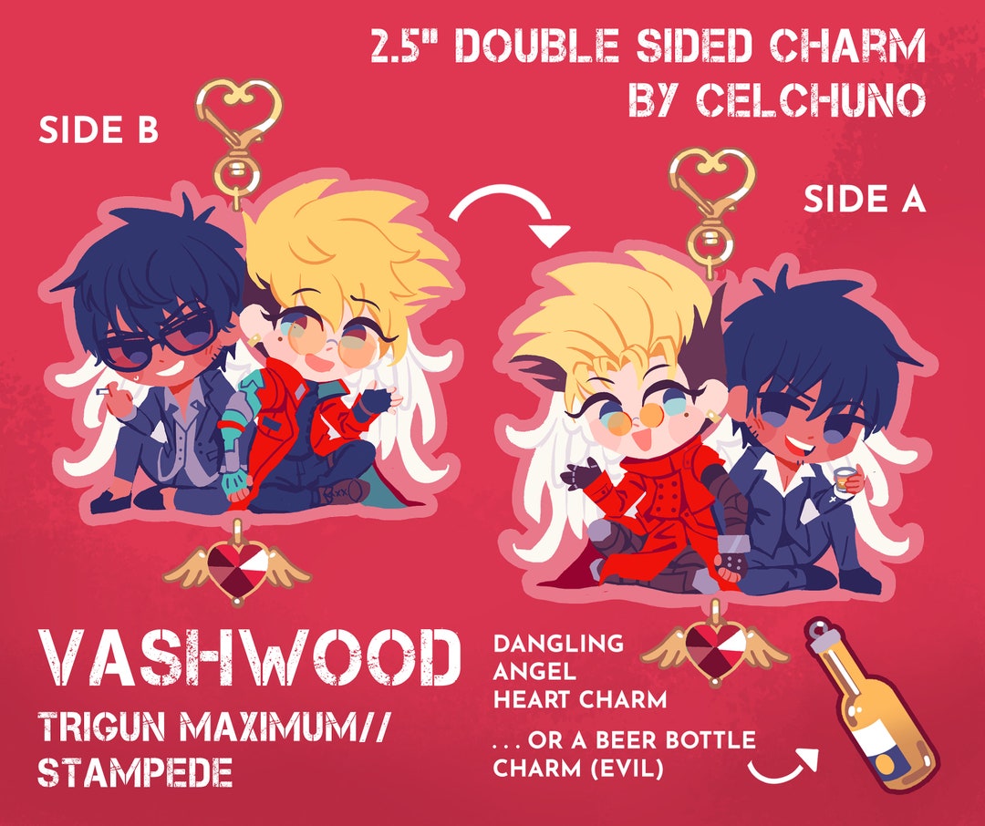 Trigun Vashwood 3" Angel Heart Charm - Etsy