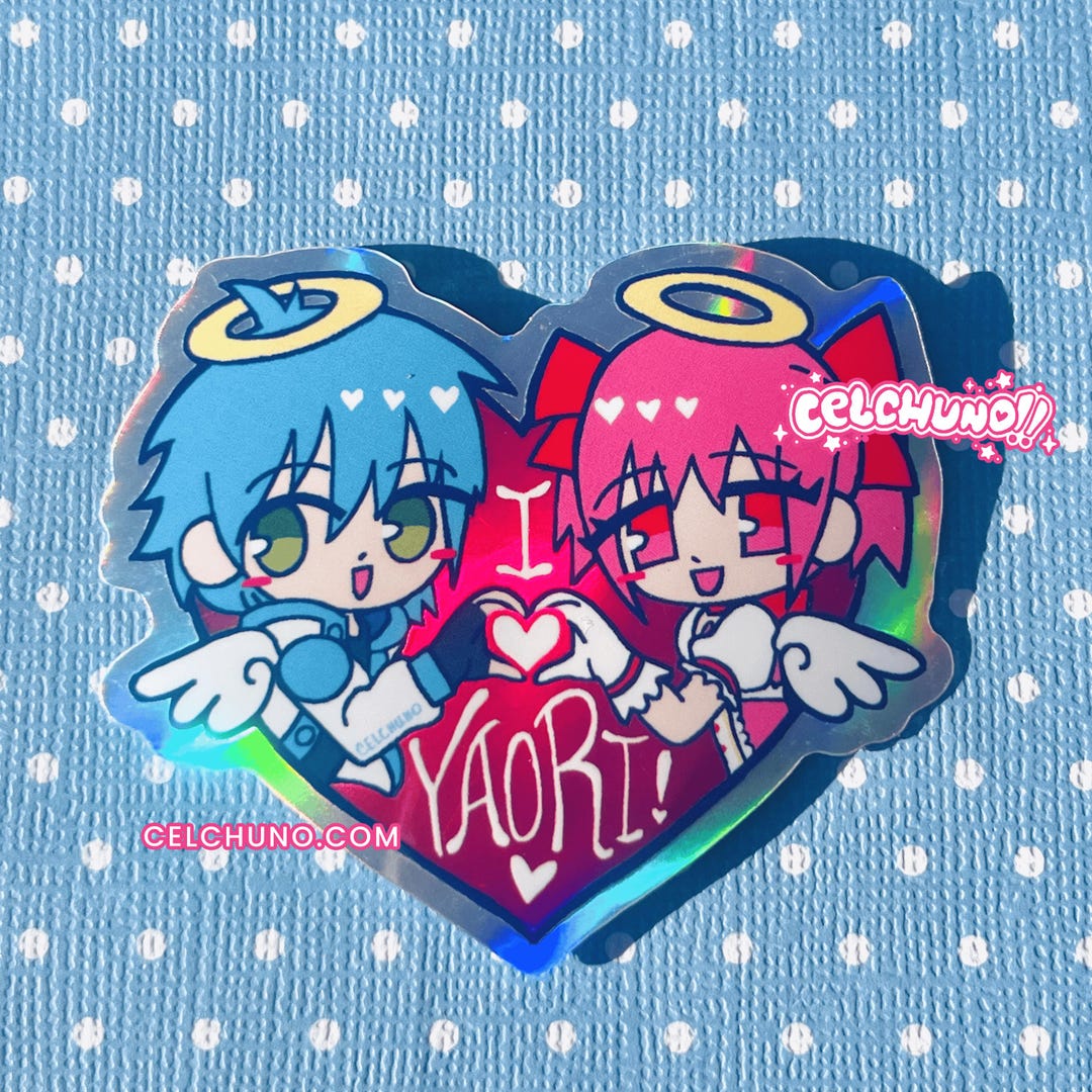 I Love Yaori Holographic Yuri Yaoi Heart Aoba Madoka Rainbow Sticker - Etsy