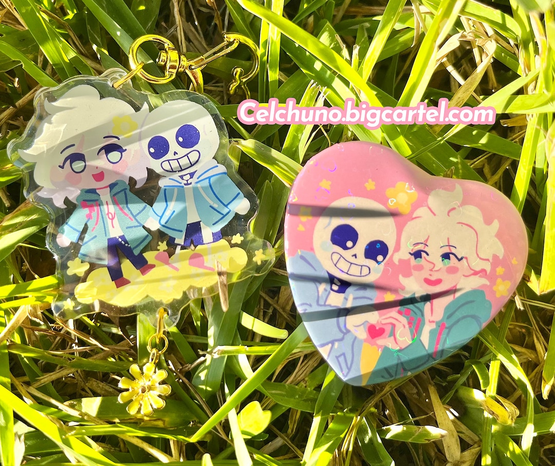 SANS X KOMAEDA Holographic Heart Button Danganronpa Undertale Sansmaeda ...