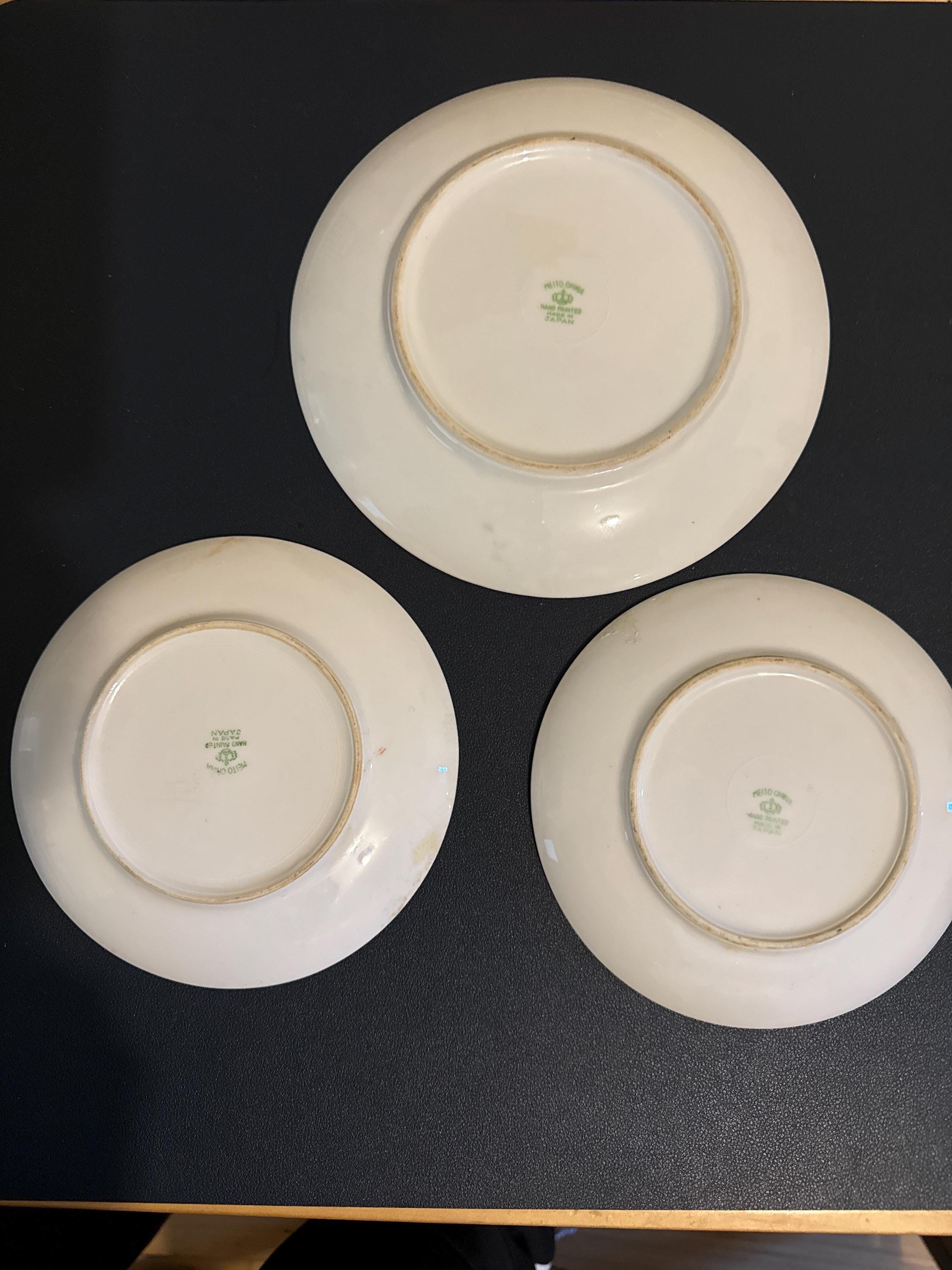 Lot of 3 Meito China Hand Painted Plates. Made in Japan - Etsy