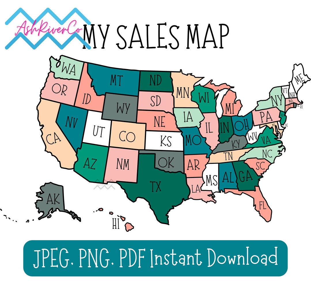 Coloring Map, Sales Map, Sales Tracker, Travel Map, Travel Tracker ...