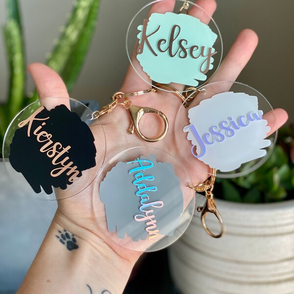 Acrylic Monogram Keychain - Etsy
