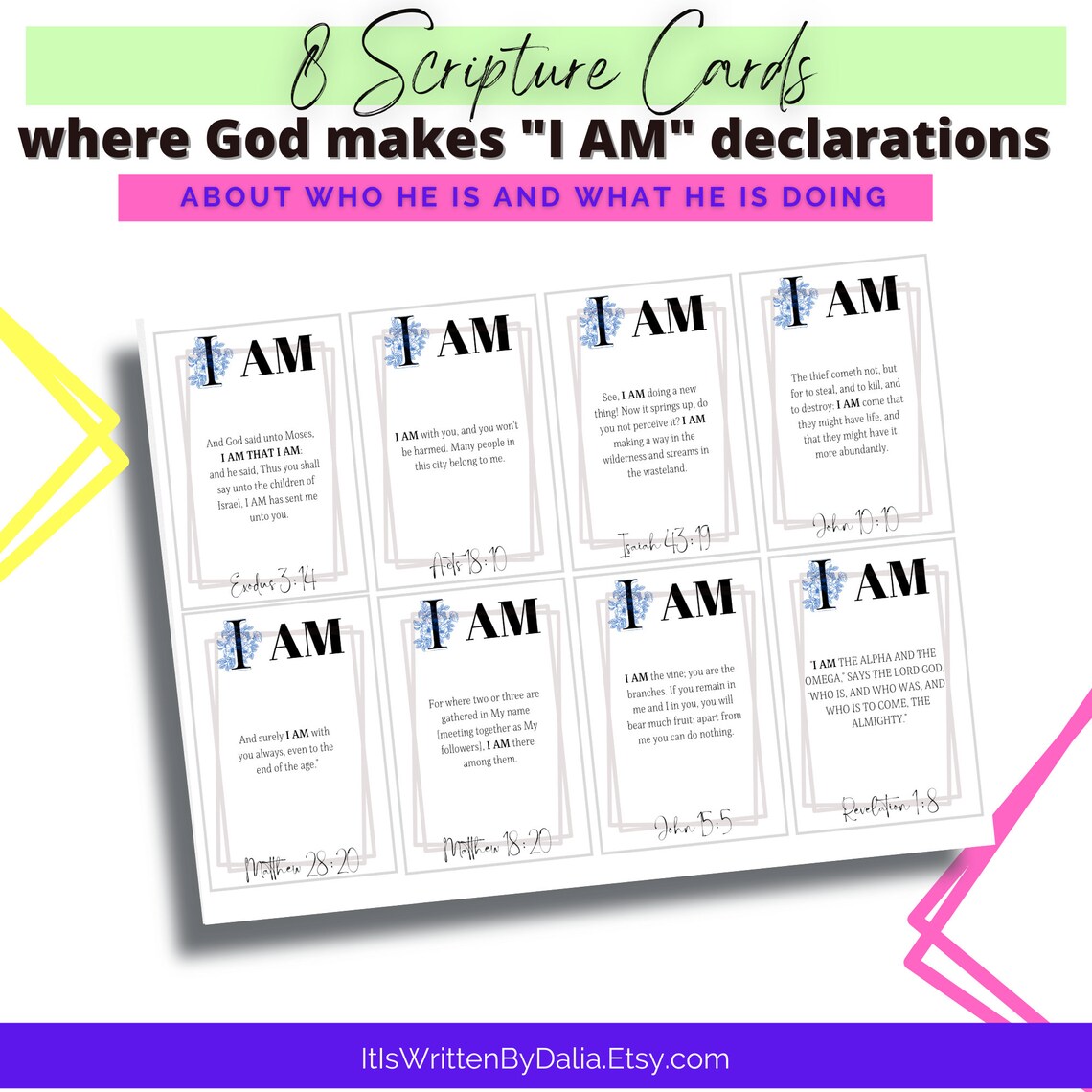 32 I AM Affirmation Cards, Biblical Affirmation, Printable Affirmation ...