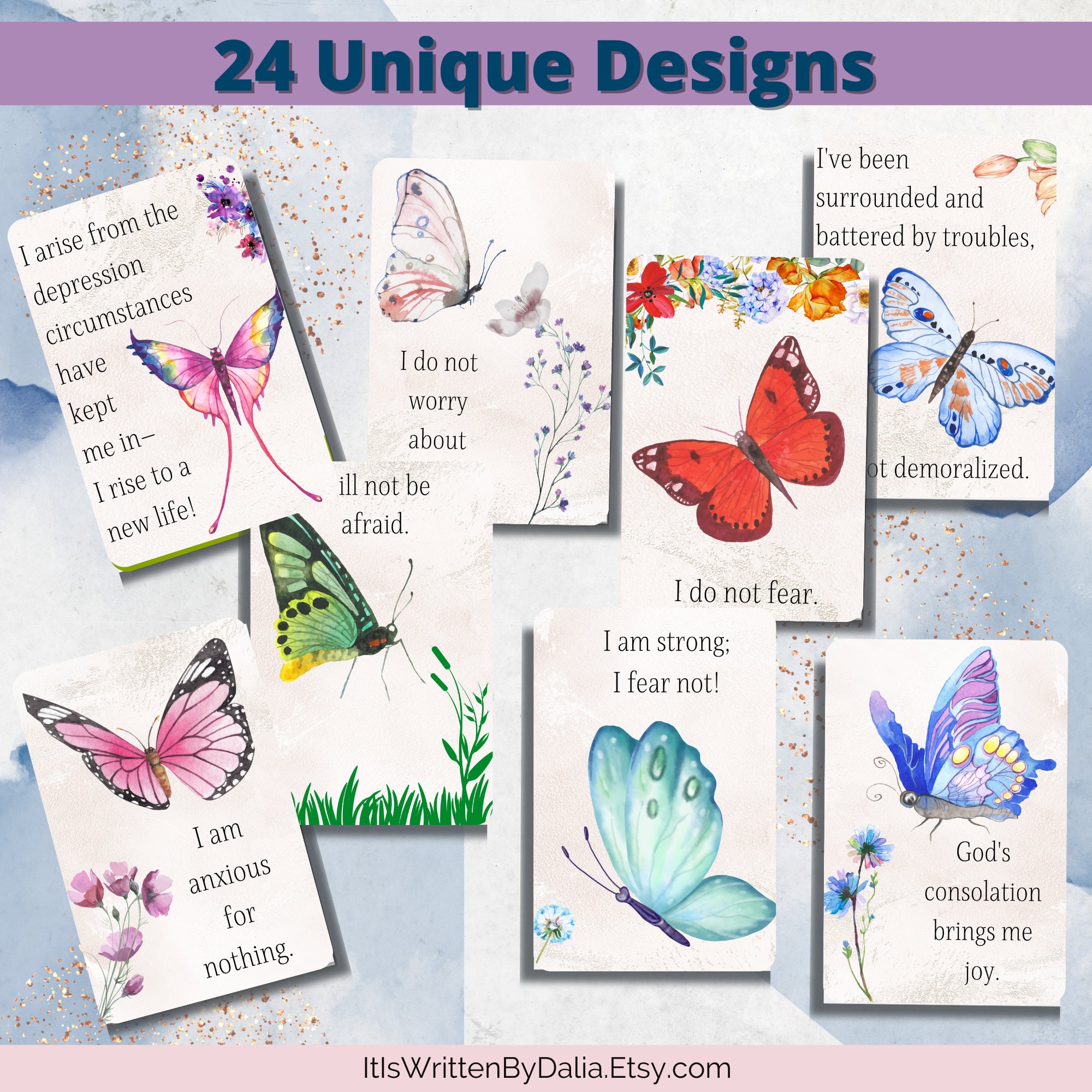 24 Scripture Affirmations to Overcome ANXIETY, Digital Prayer Cards ...