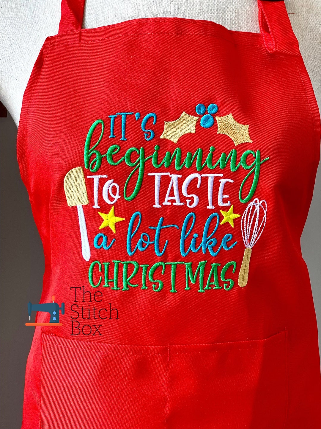 Personalized Christmas Apron, Holiday Baking Crew Apron, Lightweight ...