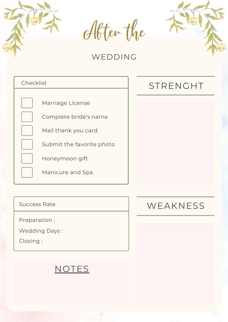 Wedding Planner Printable: Checklist & Expense Tracker (digital File ...