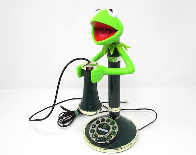 Vintage 1996 KERMIT THE FROG Candle Stick Corded Telephone- Telemania ...