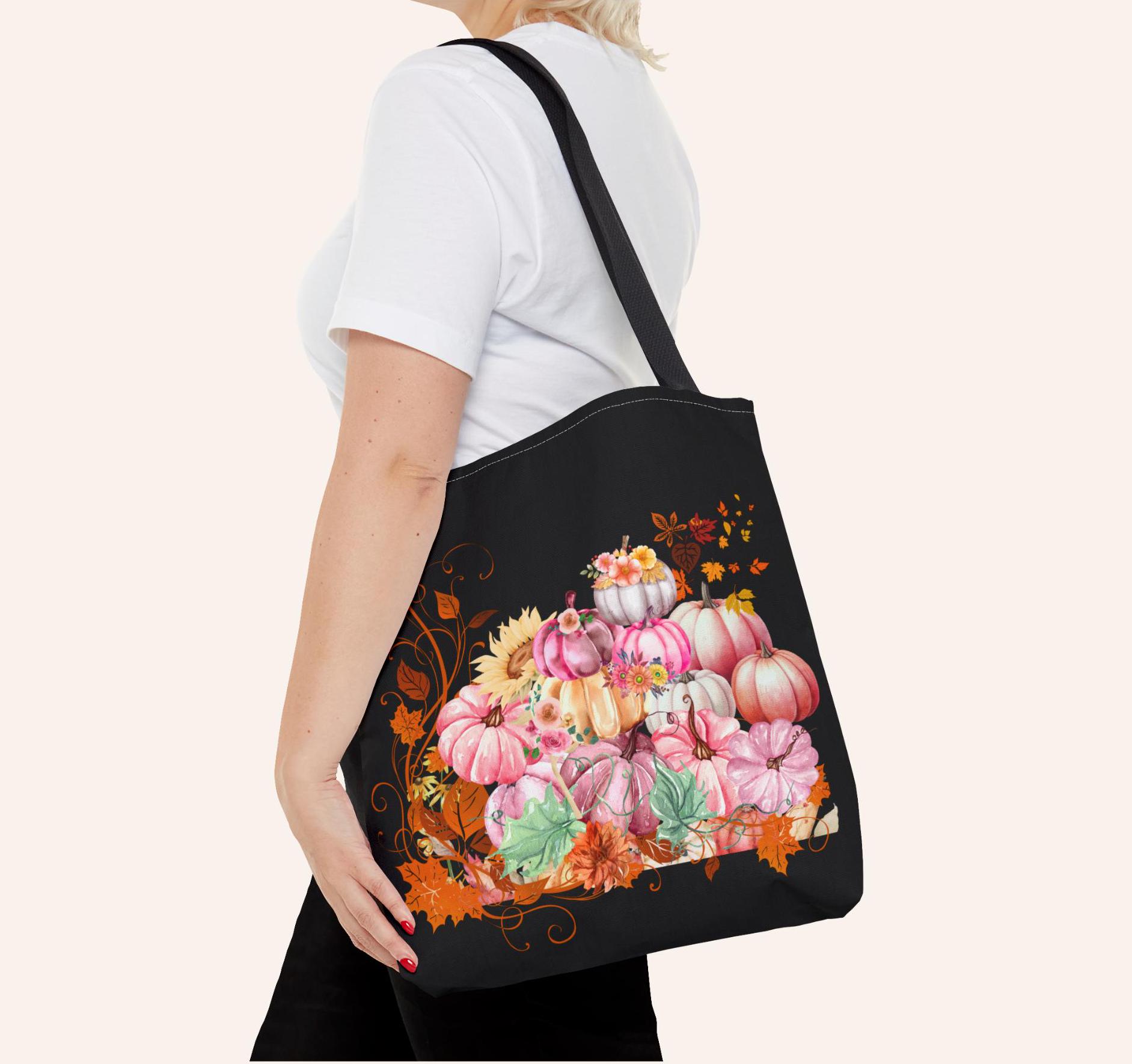 Vintage Pumpkin Fall Tote Bags, Cute Pumpkin Cotton Bags, Autumn Fall ...