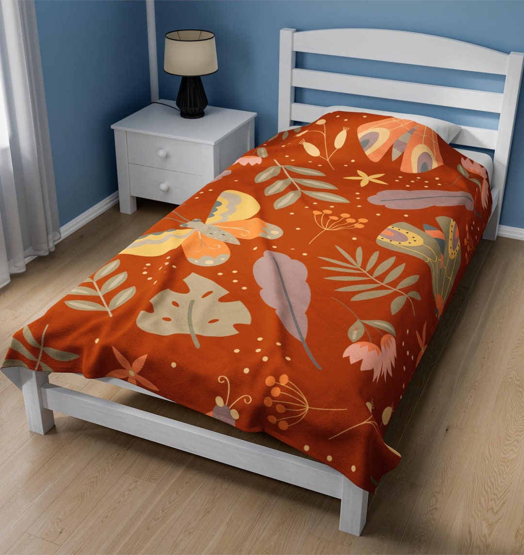 Autumn Throw Blanket, Beautiful Leaves, Cottagecore Throw, Soft Cozy ...